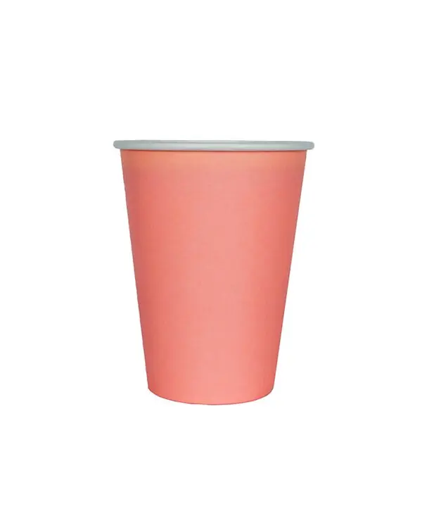 JOLLITY & CO Solid Shade Colors Paper Party Cups, Set Of 8 - Tart