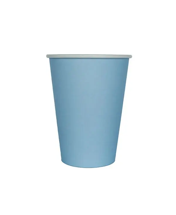 JOLLITY & CO Solid Shade Colors Paper Party Cups, Set Of 8 - Wedgewood