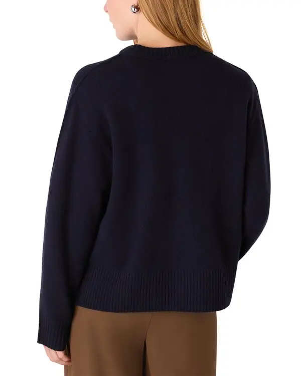 Whistles Side Stripe Wool Knit Sweater