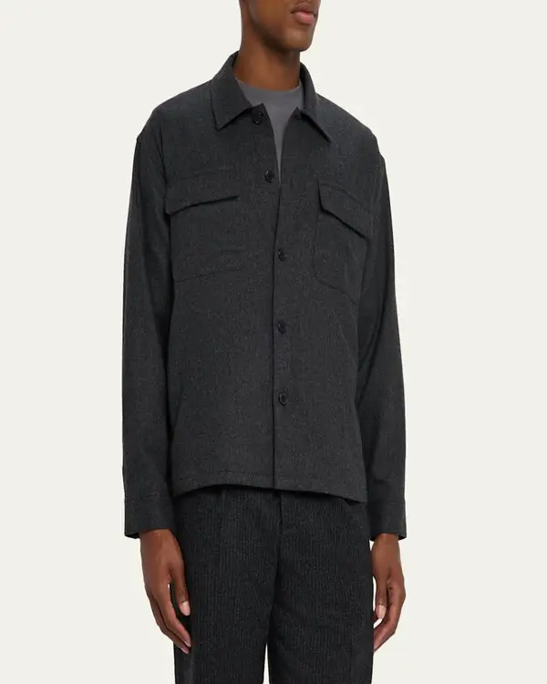 FRAME Wool-blend Two-pocket Overshirt