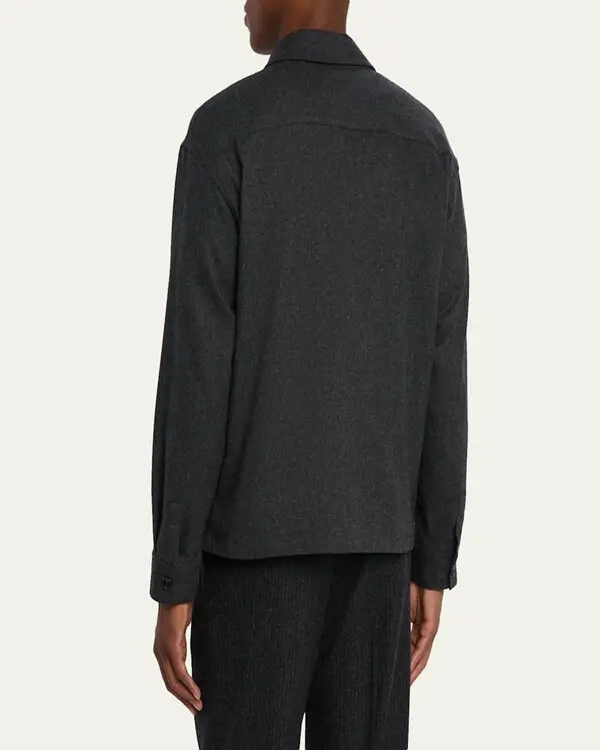FRAME Wool-blend Two-pocket Overshirt