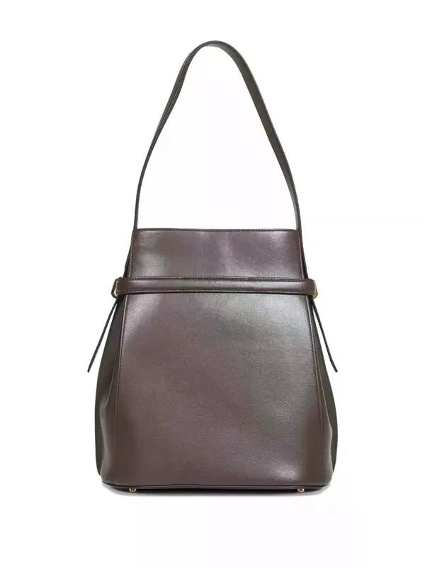 TOTEME Belted Leather Bucket Bag - Brown