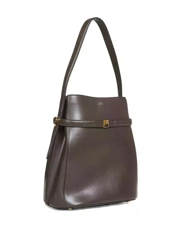TOTEME Belted Leather Bucket Bag - Brown