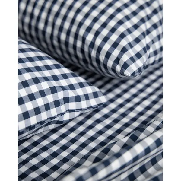 PETITE PLUME Gingham Duvet Set, Twin - Navy