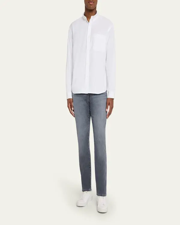 FRAME Button-collar Cotton Oxford Sport Shirt