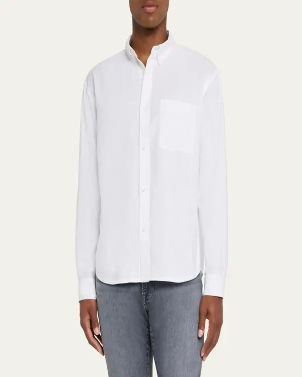 FRAME Button-collar Cotton Oxford Sport Shirt