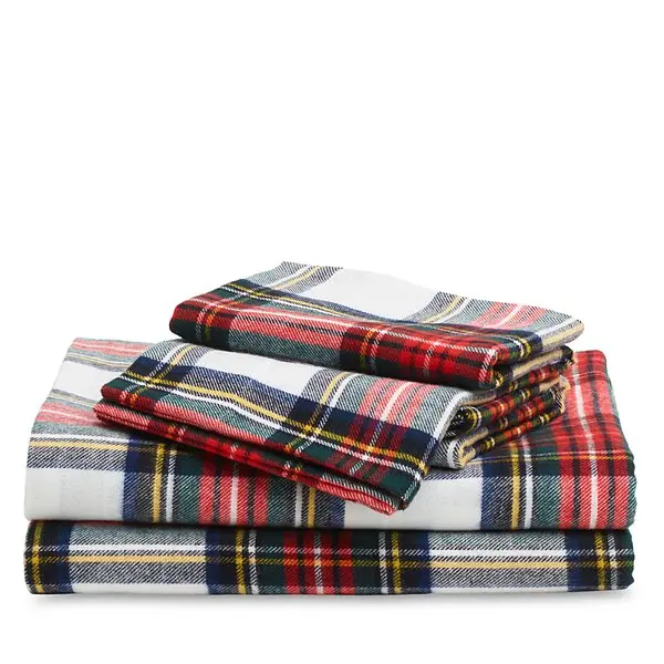 PETITE PLUME Tartan Flannel Sheet Set, Full - Balmoral Tartan