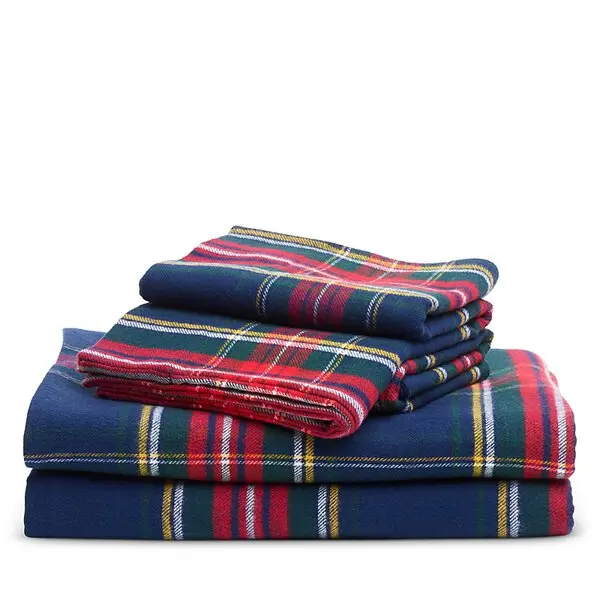 PETITE PLUME Tartan Flannel Sheet Set, Full - Windsor Tartan