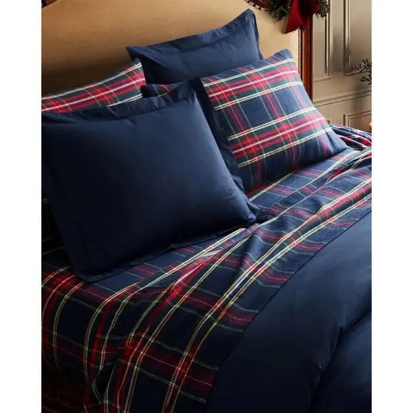 PETITE PLUME Tartan Flannel Sheet Set, Queen - Windsor Tartan