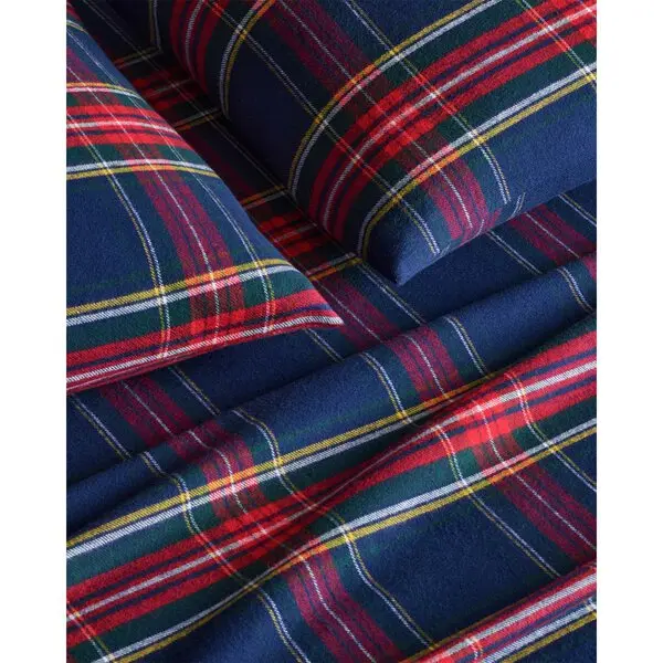 PETITE PLUME Tartan Flannel Sheet Set, Queen - Windsor Tartan