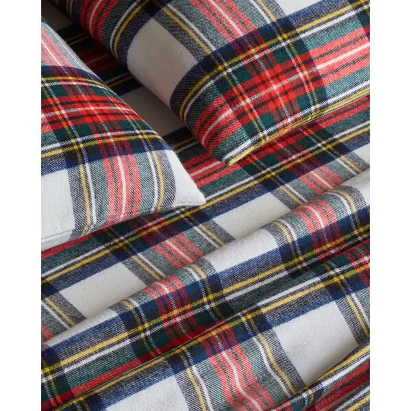 PETITE PLUME Tartan Flannel Sheet Set, King - Balmoral Tartan
