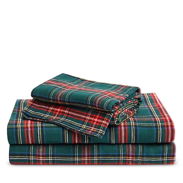 PETITE PLUME Tartan Flannel Sheet Set, King - Kensington Tartan