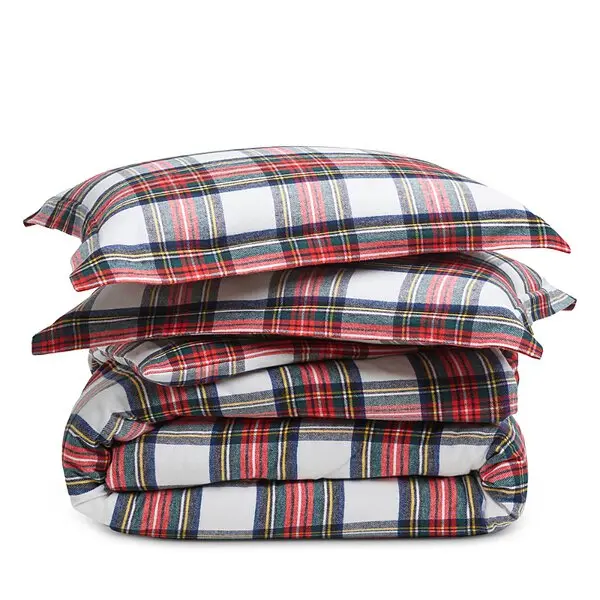 PETITE PLUME Tartan Flannel Duvet Set, Twin - Balmoral Tartan