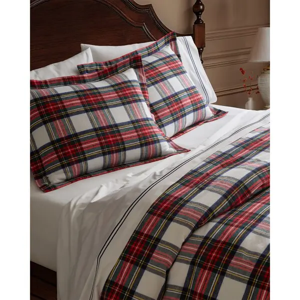 PETITE PLUME Tartan Flannel Duvet Set, Twin - Balmoral Tartan