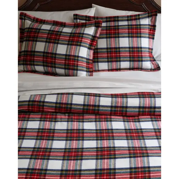 PETITE PLUME Tartan Flannel Duvet Set, Twin - Balmoral Tartan