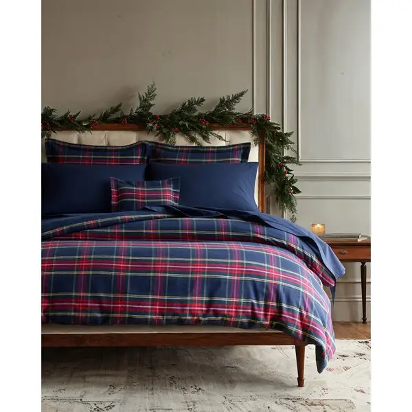 PETITE PLUME Tartan Flannel Duvet Set, King - Windsor Tartan
