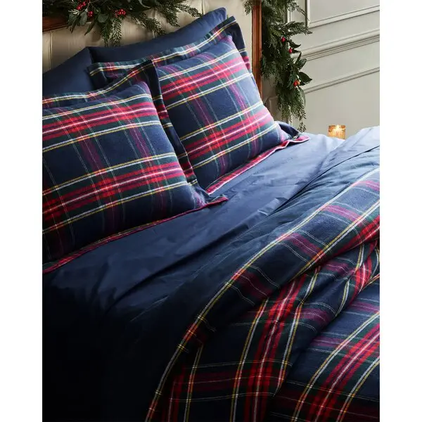 PETITE PLUME Tartan Flannel Duvet Set, King - Windsor Tartan