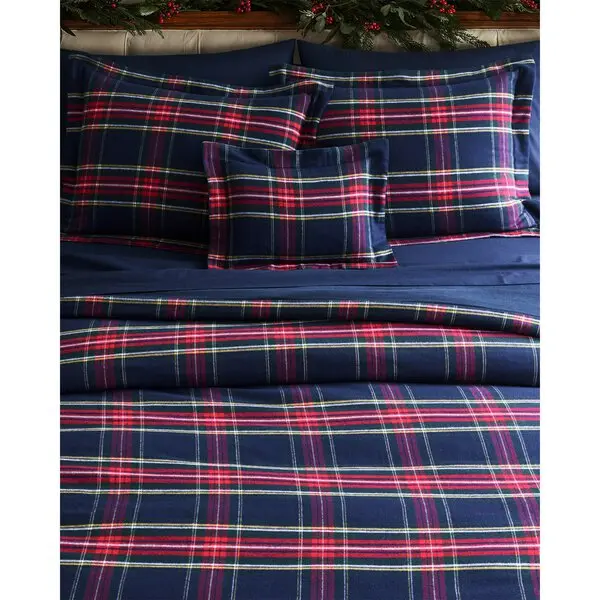 PETITE PLUME Tartan Flannel Duvet Set, King - Windsor Tartan