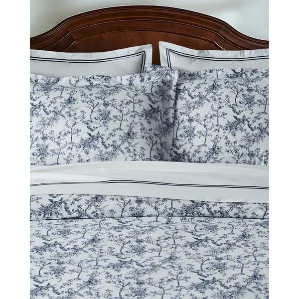PETITE PLUME Timeless Toile Percale Duvet Set, Full/queen - White
