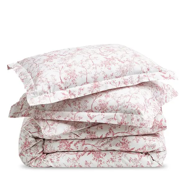 PETITE PLUME Timeless Toile Percale Duvet Set, King - Pink