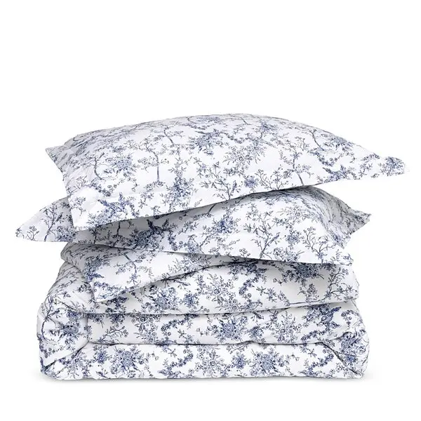 PETITE PLUME Timeless Toile Percale Duvet Set, King - White