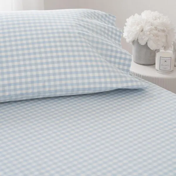 PETITE PLUME Gingham Standard Pillowcase, Set Of 2 - Light Blue