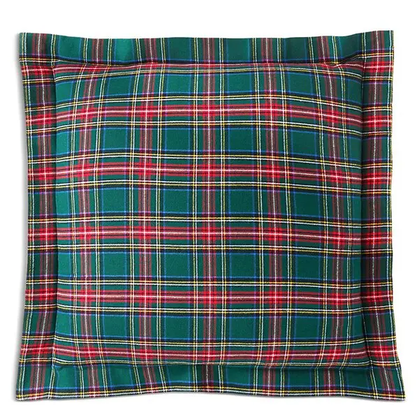 PETITE PLUME Tartan Flannel Sham, Euro - Kensington Tartan