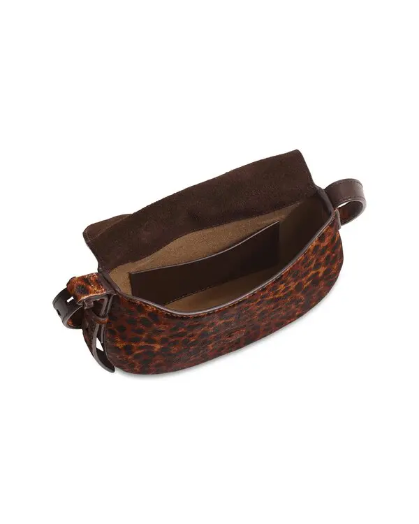 Madewell Dakota Leopard Print Calf Hair Saddle Bag - Caramel