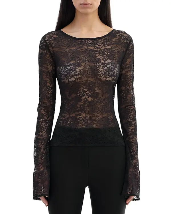 LAMARQUE Lace Bell Sleeve Top