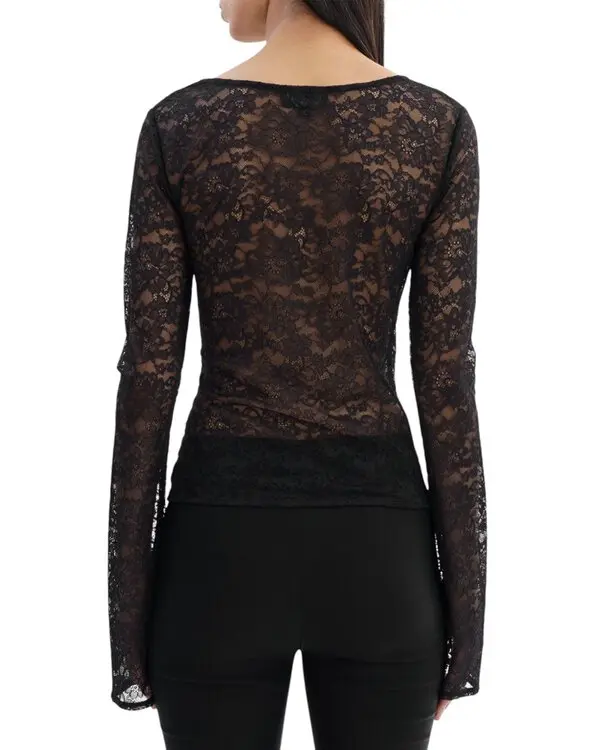 LAMARQUE Lace Bell Sleeve Top