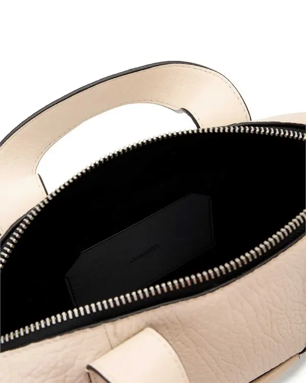 ALLSAINTS Ares Compact Grain Leather Crossbody - Sahara White