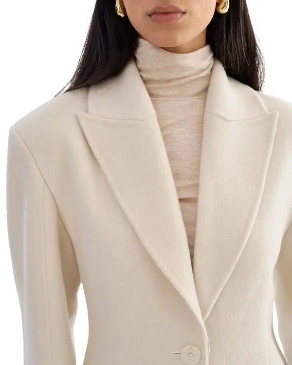 LAMARQUE Wool Peak Lapel Single-breasted Coat