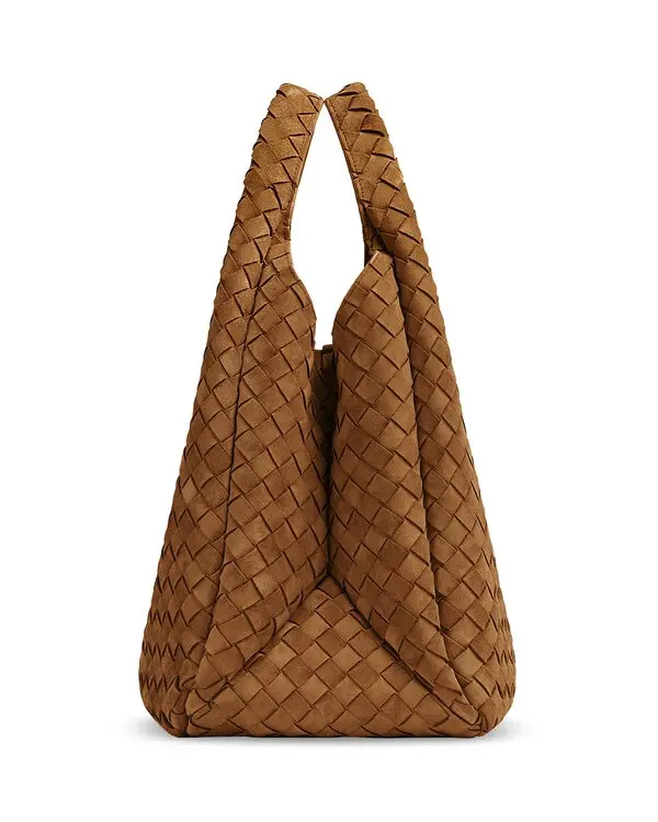 Bottega Veneta Campana Large Intrecciato Shoulder Bag - Amber/muse Brass