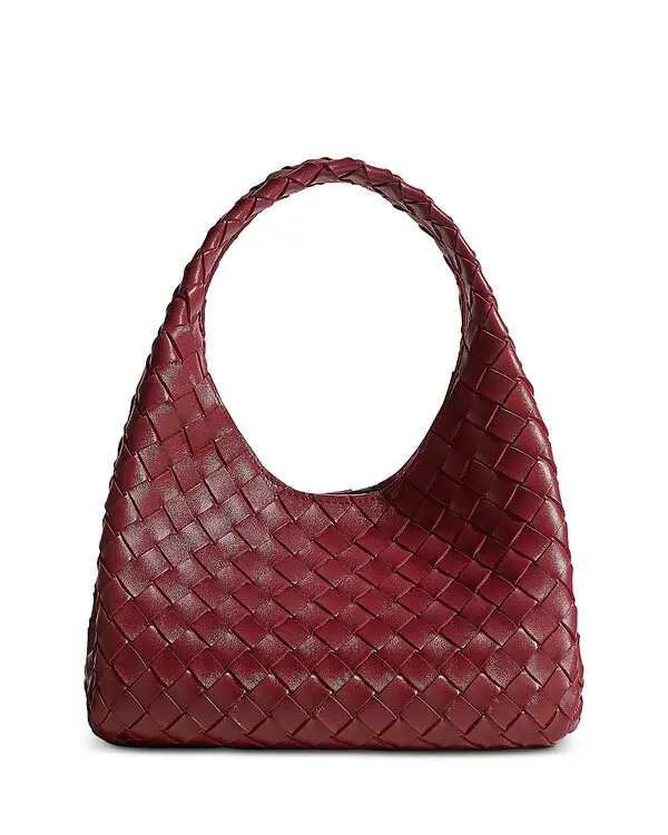 Bottega Veneta Campana Small Intrecciato Leather Shoulder Bag - Lava Red