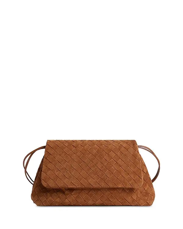 Bottega Veneta Giorno Intrecciato Shoulder Bag - Amber/gold