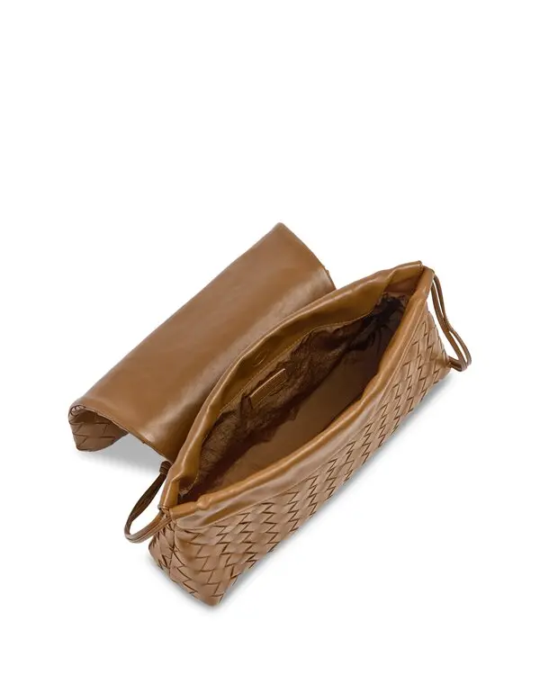 Bottega Veneta Giorno Intrecciato Shoulder Bag - Dark Caramel/gold