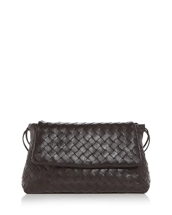 Bottega Veneta Giorno Intrecciato Leather Shoulder Bag - Fondant/gold Leather