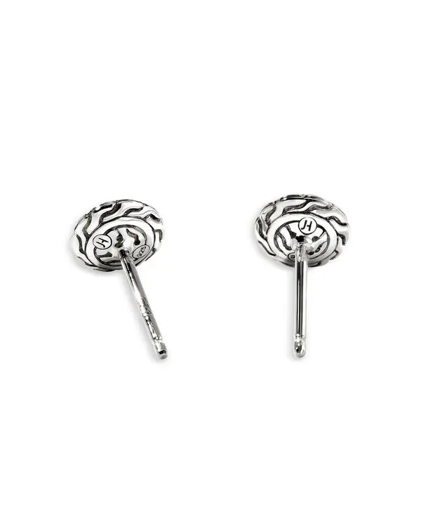 John Hardy Sterling Black Sapphire Cluster Stud Earrings - Silver