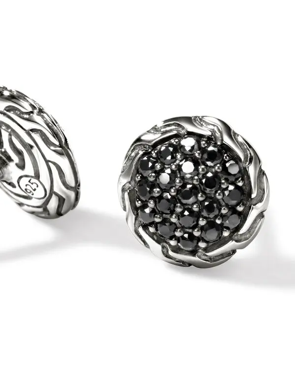 John Hardy Sterling Black Sapphire Cluster Stud Earrings - Silver