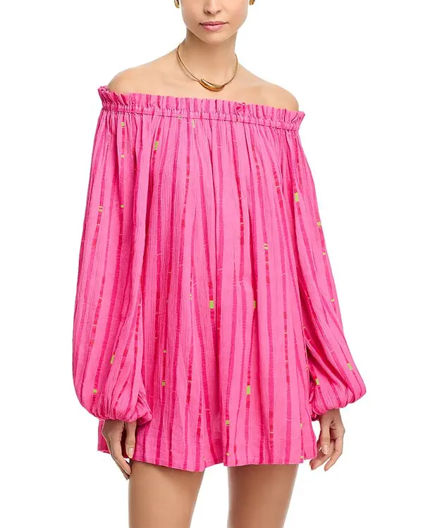 CONIGLIO PALM BEACH Worth Mini Dress - Lane Lines Pink Float