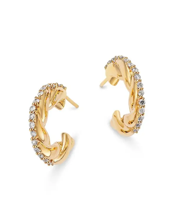 MOON & MEADOW 14k Yellow Diamond Hoop Earrings - Gold