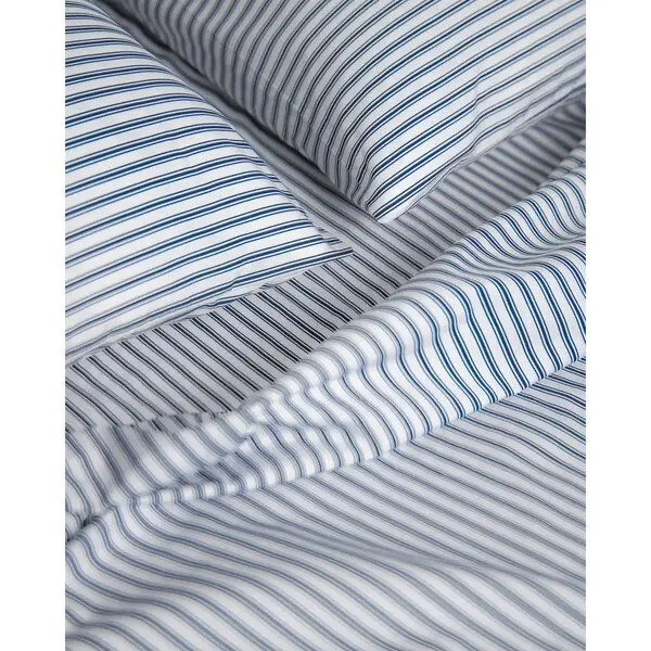 PETITE PLUME Ticking Standard Pillowcase, Set Of 2 - Navy