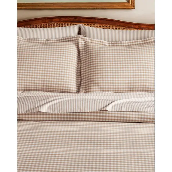 PETITE PLUME Ticking Sheet Set, King - Camel