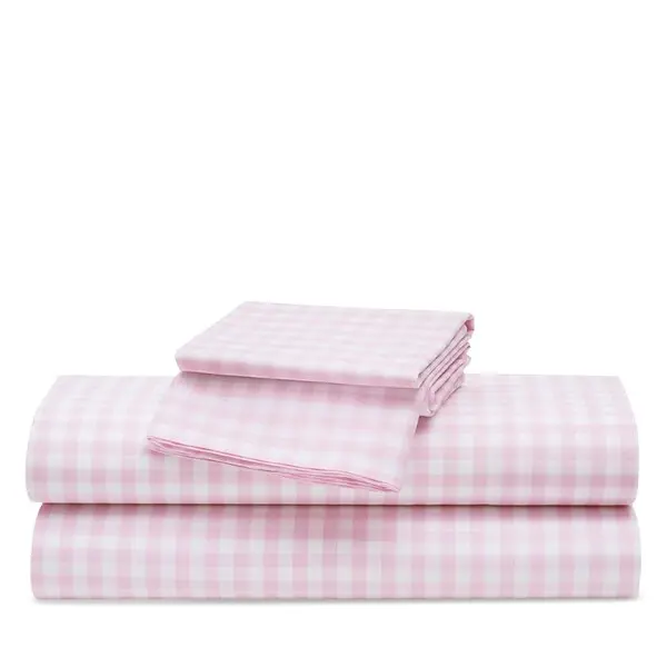 PETITE PLUME Gingham Sheet Set, Twin - Pink