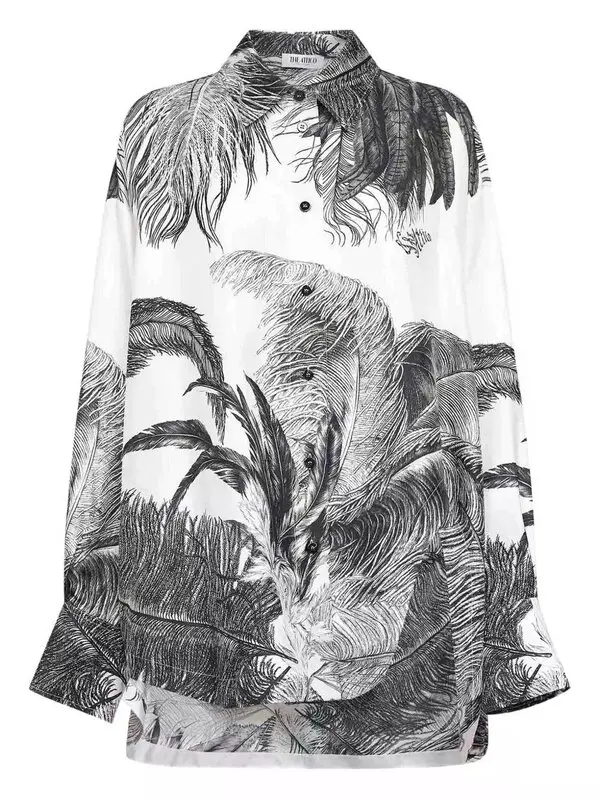 Attico Diana Feather-print Shirt