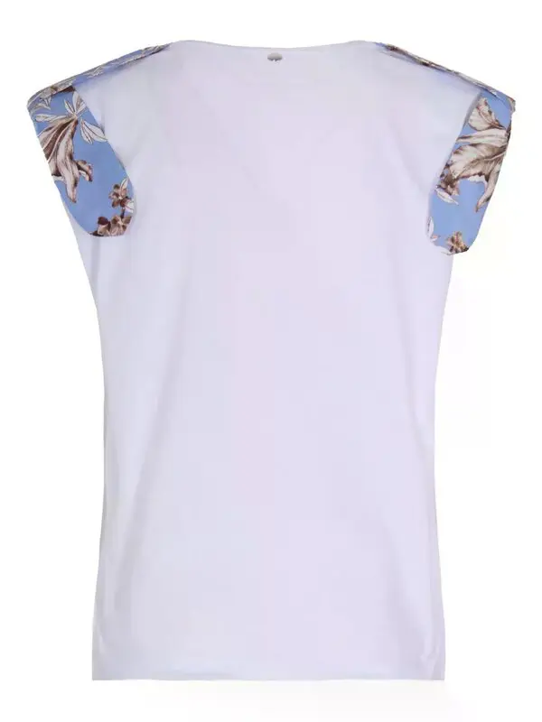 Liu Jo Floral-sleeve T-shirt - White