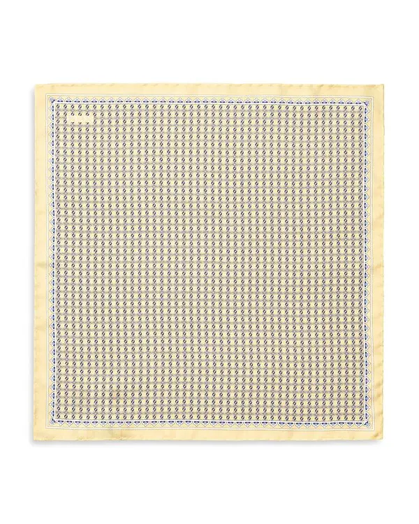 Eton Geometric Print Pocket Square - Light Yellow