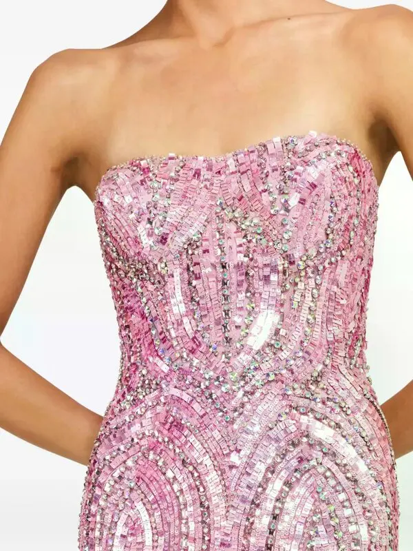 Jenny Packham Sequin-embellished Strapless Gown - Pink