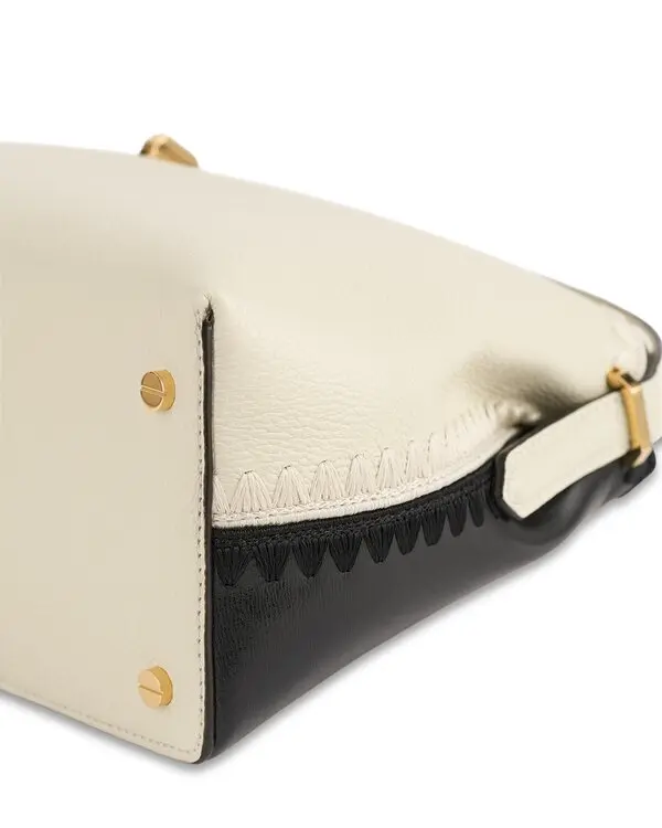 TOTEME T-lock Embroidered Edge Convertible Top Handle Bag