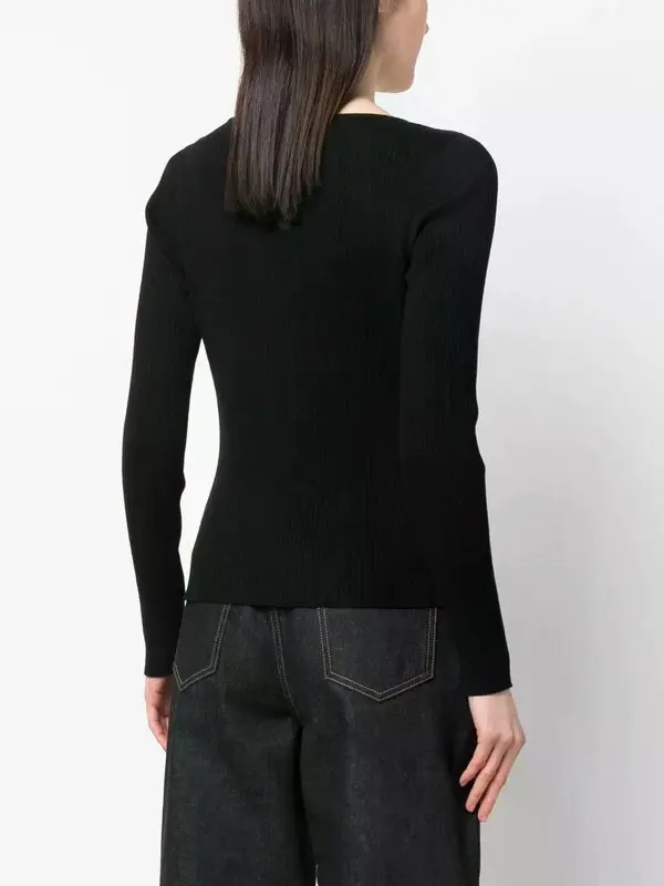 Karl Lagerfeld Long-sleeve Ribbed Knit Top